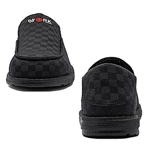 LARNMERN Slip On Steel Toe Shoes Loafers Men Lightweight Walking Sneakers Steel Toe Loafers(10.5 Men, Black)