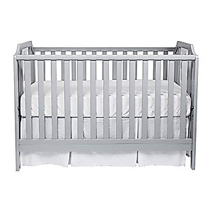 Suite Bebe Celeste 3 in 1 Convertible Island Crib, Wood and Acrylic, Light Grey