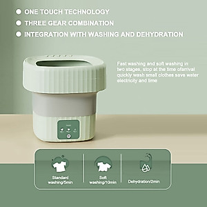 Portable Washing Machine, Mini Foldable Small Washer for Baby Clothes, Underwear, 6L Large Capacity, Suitable for Apartment, Laundry, Camping, RV, Travel(100‑240v)
