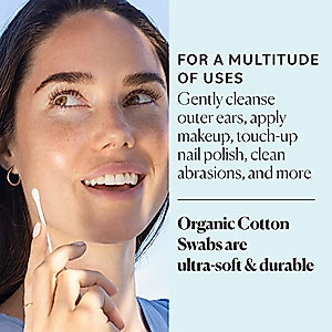 Sky Organics Organnic Cotton Swabs for Sensitive Skin, 100% Pure GOTS Certified Organic for Beauty & Personal Care, 500 ct.