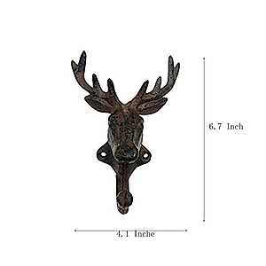 T&Garice Heavy Duty Rustic Cast Iron Decorative Wall Hook Kitchen Living Room Bathroom Wall Decoration (Deer)