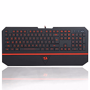 Redragon K502 RGB Gaming Keyboard RGB LED Backlit Illuminated 104 Key Silent Keyboard with Wrist Rest for Windows PC Games (RGB Backlit)