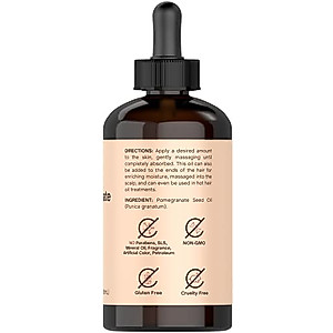 Horbäach Pomegranate Seed Oil | 4 fl oz | For Face & Hair | Promotes Clear Looking Skin, and Reduces Appearance of Fine Lines and Wrinkles | Cold Pressed | SLS & Paraben Free | Coera