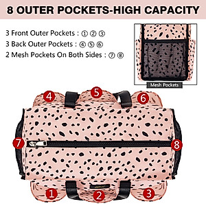 IBFUN Utility Tote Bag with 14 Exterior Interior Pockets Zip Top Teacher Tote Bag for Teacher/Work Women(Medium)