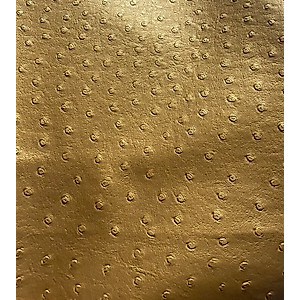 Luvfabrics Ostrich Faux Vinyl Marine Grade UV Resistance Waterproof Fabric by The Yard (Gold)