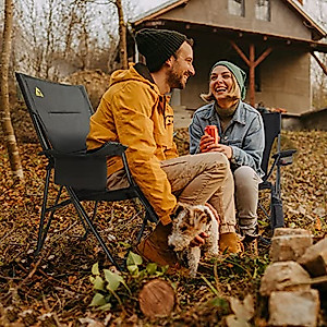 KINGS TREK Camping Chair Heated Foldable, Lightweight for Adult with Cooler, USB Heating Chair for Outdoor, Camping, Hiking, Sports(5V 2A Battery Pack Required)