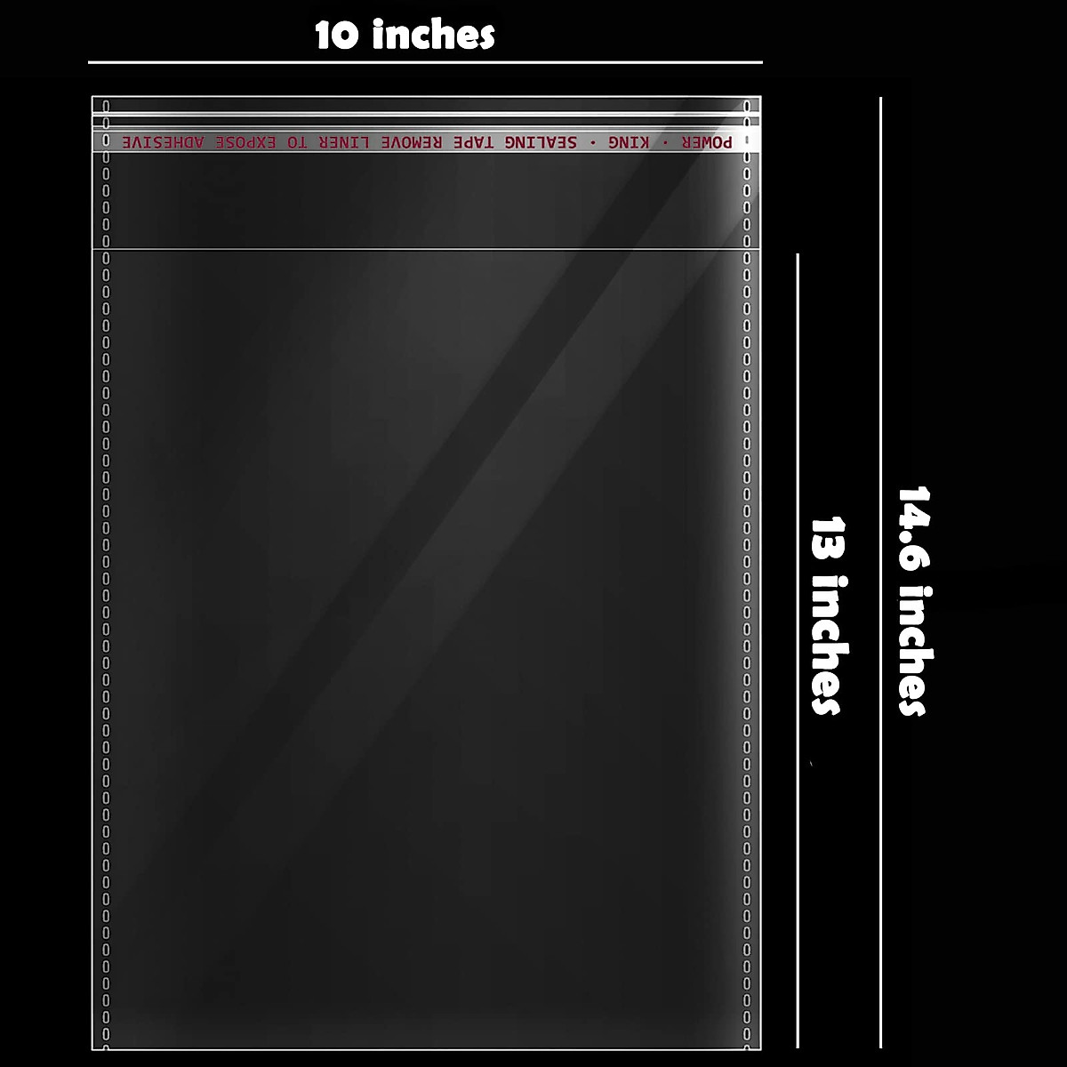 10” x 13” Clear Resealable Cellophane Bags 300 pcs, Self-sealing Clear Bags for Packaging Products Self-adhesive Cello Bags for Clothes, T-shirts, Pants and Gifts, 300 ct in Bulk