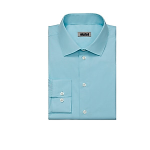 Unlisted by Kenneth Cole mens Regular Fit Solid Dress Shirt, Aqua, 16 -16.5 Neck 34 -35 Sleeve US