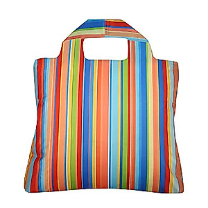 Envirosax Reusable Bag Polyester Shopping Grocery Bags Set of 5 Delightful Stripe Designs Water Resistant