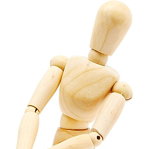 Bright Creations 2 Pack Posable Figure Wooden Mannequin for Drawing, 12-Inch Poseable Art Mannequin Figures, Wood Human Model for Drawings and Paintings, Drawing Mannequins with Base