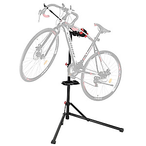 Sagler Bike Repair Stand - Foldable Home Bike Stand for Maintenance of Road & Mountain Bikes - Height Adjustable Portable Bike Work Stand - Single Bicycle Repair Stand with Quick Release Mechanism