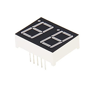 Bettomshin 4Pcs LED Digital Dispaly Common Cathode 10 Pin 2 Bit 1.34 x 0.94 x 0.31inch(LxWxH) 0.56" Red Display Digital Dispaly 5621AH