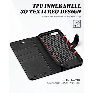 TUCCH Case for iPhone SE 2022 5G, iPhone 7/8/SE 2020 Wallet Case PU Leather Flip Folio Case Wallet with Card Slot, Stand Magnetic TPU Shockproof Inner Case Compatible with iPhone 7/8/SE2/SE3, Black