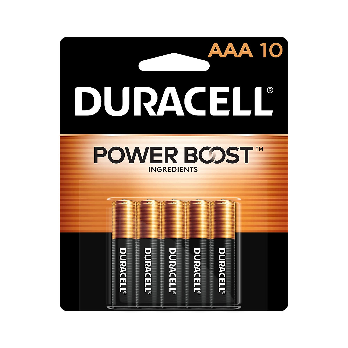 Duracell Coppertop AAA Batteries with Power Boost Ingredients, 10 Count Pack Triple A Battery with Long-lasting Power, Alkaline AAA Battery for Household and Office Devices
