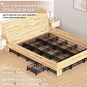 innotic Under Bed Storage with Wheels, Tool-free Under Bed Shoe Storage Containers Drawer, Metal Closet Organizer Storage Containers for Clothing, Shoes, Blanket, Toys-L Size (23.5"x16.5"x6.45")