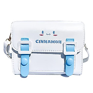 QCHGE Kawaii Small Purses for Women-Japanese Anime Handbag-Cute Shoulder Bag-Leather Messenger Bags for Kids (Blue Cinnamoroll)