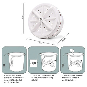 Mini Portable Washing Machine, USB Powered Ultrasonic Turbine Mini Washing for Cleaning Sock, Underwear, Small Rags Chargeable Mini Turbo Washer for Travel, School, Outdoor Camping, Apartments