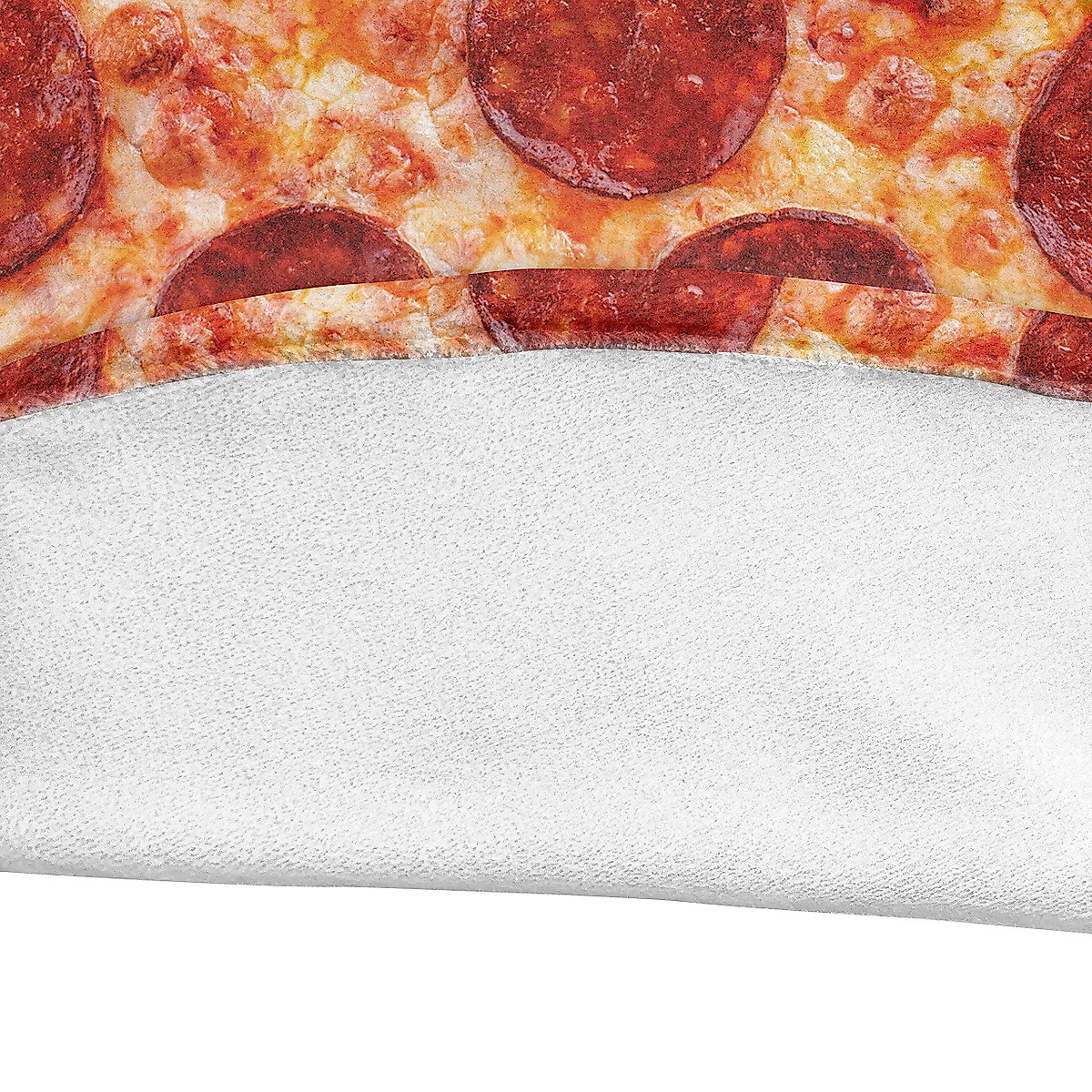 Ambesonne Italian Round Blanket, Pizza with Pepperoni Bologna Sausage and Mozzarella Cheese Delicious, Lightweight Sofa & Bed Cover Novelty Gifts for All Seasons, 47" Round, Burnt Orange Burgundy