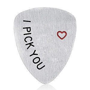 Husband Boyfriend Gifts Guitar Picks Gifts for Musician Husband Boyfriend Dad, Valentine's Day Gift for Him, Wedding Anniversary Present for Men (I Pick You)