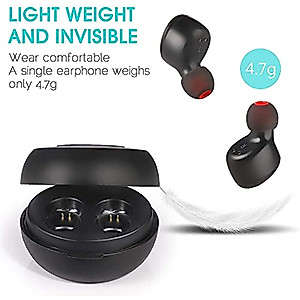 IP68 Waterproof Earbuds for Swimming Shower Bath Driving Sauna, Bluetooth 5.0 Wireless Earbuds with Wireless Charging Case, Premium Deep Bass Earphones in Ear Headset Built-in Mic for Sport/Gym