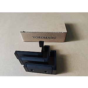 VOROMADU Coat Hooks Wall Mounted Towel Hooks Heavy Duty Single Robe Hanger for Bathroom Kitchen Office,3 Pack Solid Anodized Aluminum (Black)