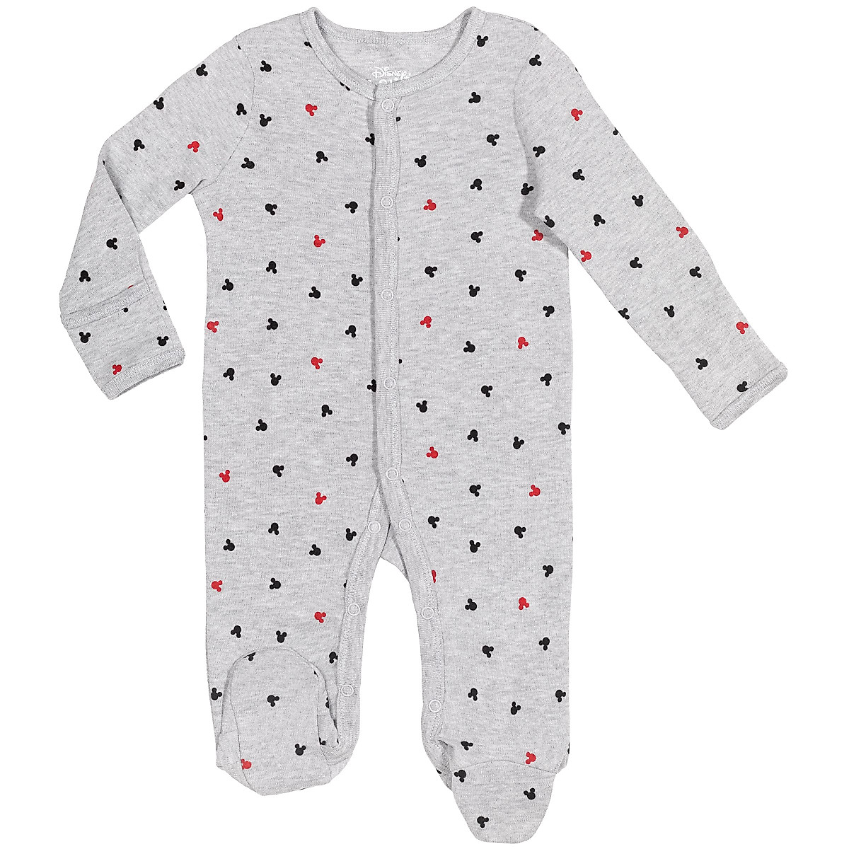 Disney Mickey Mouse Newborn Baby Boys Zip Up Sleep Play Coverall Bodysuits Pants Bibs and Hats 10 Piece 0-6 Months