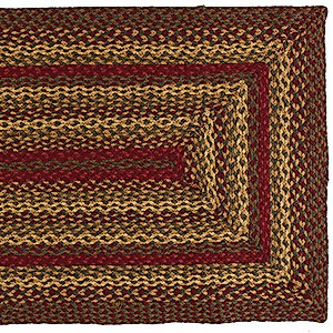 IHF Home Decor Cinnamon Braided Rug 20"x30" Rectangle Accent Floor Carpet Natural Jute Material Doormat | Wine, Natural and Brown Enhance with Woven Collection (20"x30" Rectangle, Cinnamon)