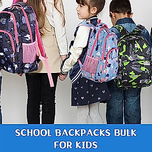 PerKoop 8 Pieces School Backpacks Bulk, 18 Inches Backpack for Back to School Supplies Donation, Backpacks for Elementary, Middle and High School Students