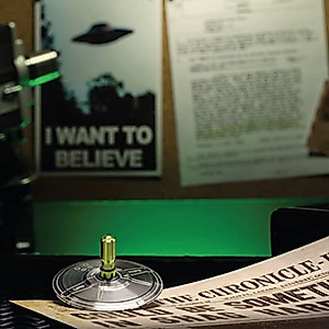 UFO Tops | Shag Harbour | Metal Spinning Top | Inspired by The 1967 Shag Harbour, Nova Scotia UFO Incident | Raw Stainless Steel UFO with Solar Yellow Power Core™