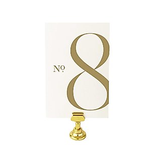 Weekend Paper Co.™ Modern Table Numbers, Single Sided 4x6 Modern Design, Gold Matte Ink, Numbers 1-25 for Your Wedding, Reception, Anniversary, Birthday Party or Any Celebration! (Matte Gold)