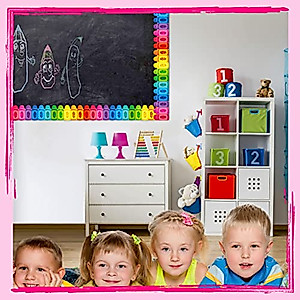 ERKE 60 Feet Bulletin Board Borders, Colorful Crayon Die-Cut Rolled Border Trim Decoration Borders for School, Classroom & Offices