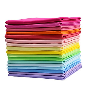 iNee Bright Solid Fat Quarters Quilting Fabric Bundles, 18 x 22 inches,(Bright Solids)