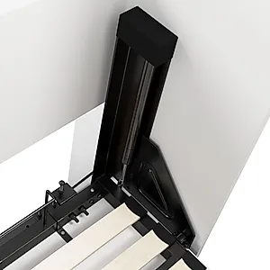 Bestar Pur Queen Murphy Bed and Shelving Unit with Drawers, 90-inch Space-Saving Wall Bed