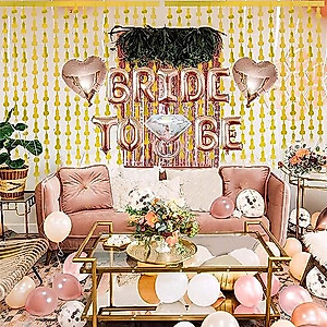 Bachelorette Party Decorations 2 Pack Gold Fringe Curtains Bridal Shower Decorations Wedding Decor Party Rose Gold Backgrounds (2 Pack 3.2 x 6.6 ft) (Gold)