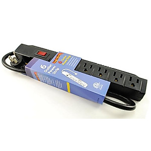 CablesOnline, 6 Outlet Surge Strip, Horizontal, 90 Joules, 24in (2 ft.) Cable, (SP-002)