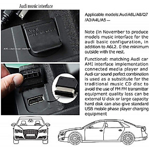 Car Audio Charging Adapter Cord Compatible with Apple iPhone 12 11 Xs Max XR X 8 7 6 for Audi A3/A4/A5/A6/A8/S4/S6/S8/TT, AMI MMI MDI Aux Interface Dongle for VW Tiguan CC Magotan