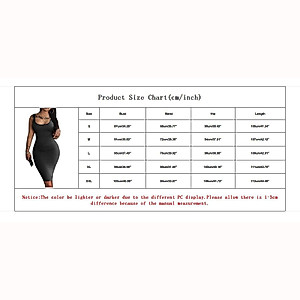 Padaleks Women's Summer Sexy Basic Sleeveless Tank Top Bodycon Dress Party Club Mini Dresses Knee Length