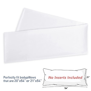 100% Cotton Body Pillow Cover, 800 Thread Count 21x54 Soft Breathable Long Body Pillow Pillowcase, White