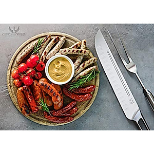 DALSTRONG Carving Knife & Fork Set - 9 inch - Crusader Series - Forged High-Carbon German Stainless Steel - w/Magnetic Sheath - Carving Set - NSF Certified