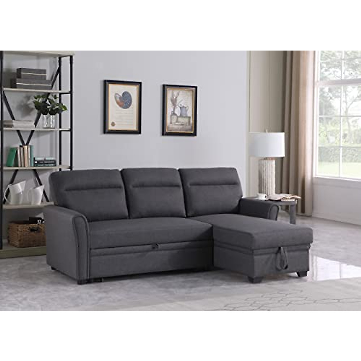 Devion Furniture Edward Sofabed, Dark Gray