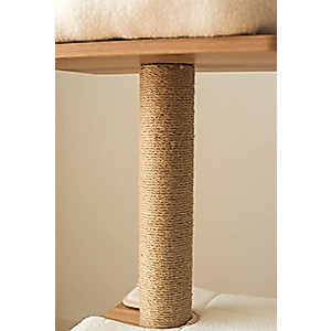 Catry Cat Tree - A Cat Play House Combo with Cat Hammock, Scratching Post, and Comfort Home Invariably Trap Kitten to Stay Around This 30” Easy Assembled Sturdy Cat Furniture, Beige