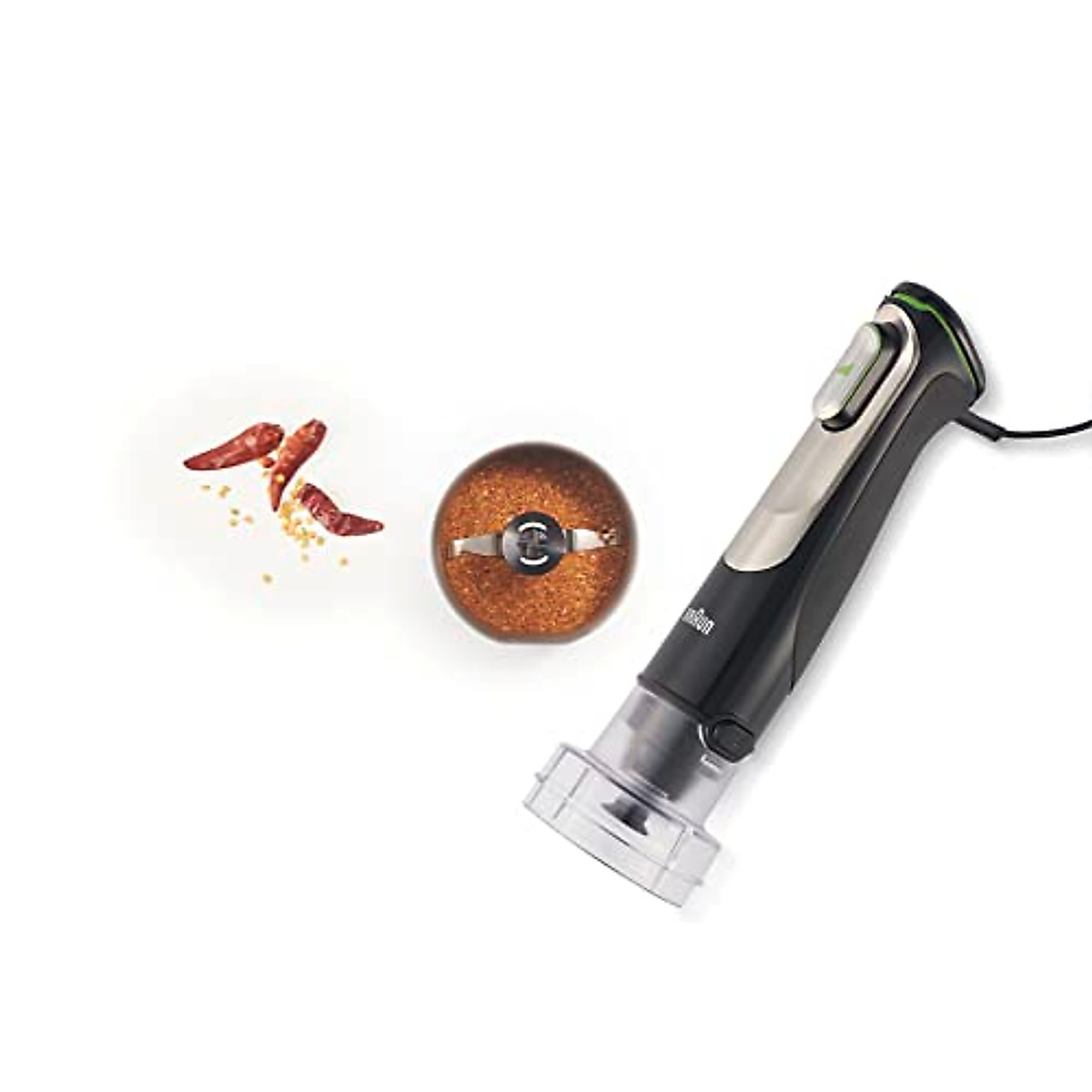 Braun MQS270SI Multiquick Coffee and Spice Grinder Hand Blender Attachment, 1.5-Cup