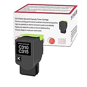 C310 Standard Yield Black Toner Cartridge Compatible with Xerox 006R04356 for Xerox C310 C315 Printers (3,000 Pages)