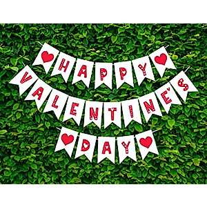 Happy Valentines Day Banner - Bunting Banner - Heart Signs - Love Banner - Valentines Day Photo Prop - Candy Heart Valentine Banner - Mantel Decor Valentines - Pre Assembled Proposal Banner