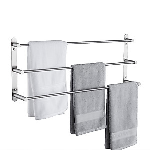 KES Bath Towel Bar 30 Inch 3-Tier Bathroom Towel Rack Wall Mount SUS304 Stainless Steel Brushed Finish, BTH202S75-2