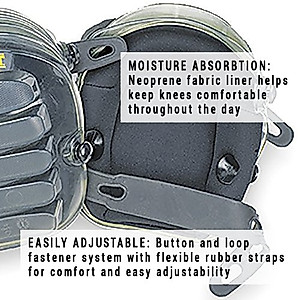 DEWALT DG5217 All-Terrain Kneepads with Layered Gel Padding with Full Size, All Terrain Cap, Grey, Pack of 1