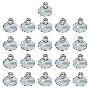 21 Pcs Suction Cup Plastic Sucker Pads with Hooks, Clear（25mm）