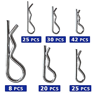 Hitch Pins Clip Pins 190Pcs, Linch and PTO Pins for Trailers Tractors Trucks Towing Mowing, Farm Equipment, Snow Plows, Lawnmowers Garage, Heavy Duty Trailers Accessories Tractor Attachments