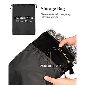 Morjor Prayer Mat with Soft Kneeling Pad and Prayer Beads, Muslim Prayer Rug Islam Men Women, Thin Praying Mat for Eid Travel Ramadan Gifts, Mihrab[Design A]