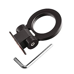 idain Universal Ring Track Racing Style Decorative Tow Hook for Any Car SUV Truck Not Functional- ONLY for Decoration (Black)